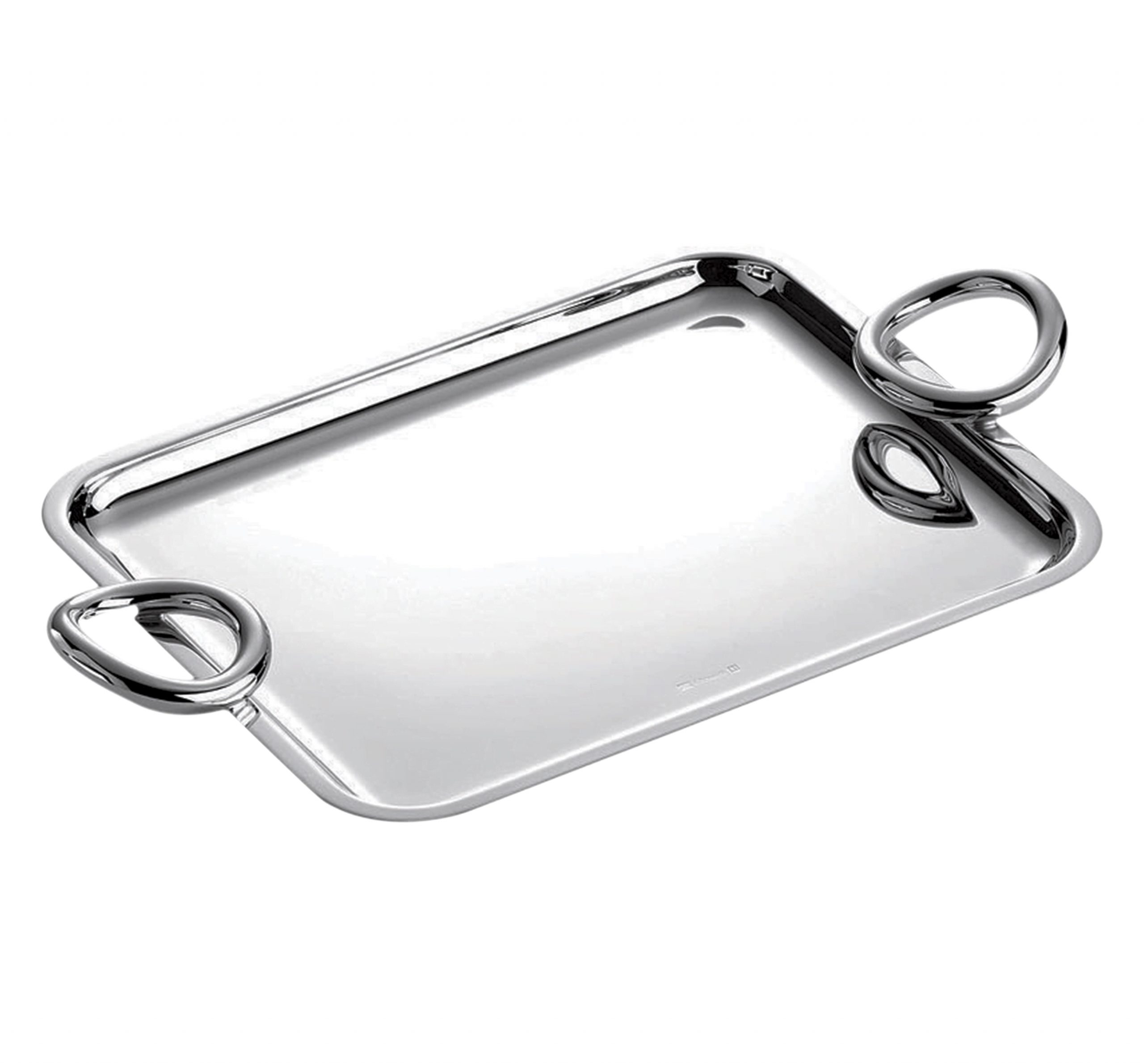 VERTIGO Silver Plated Rectangular Tray with Handles, Small 20x16cm ...