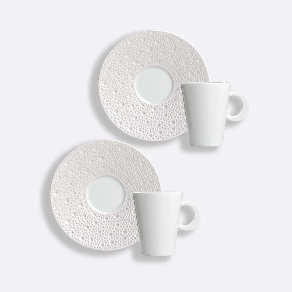 ÉCUME PERLE Set of espresso cups and saucers 6 cl - Christhellas