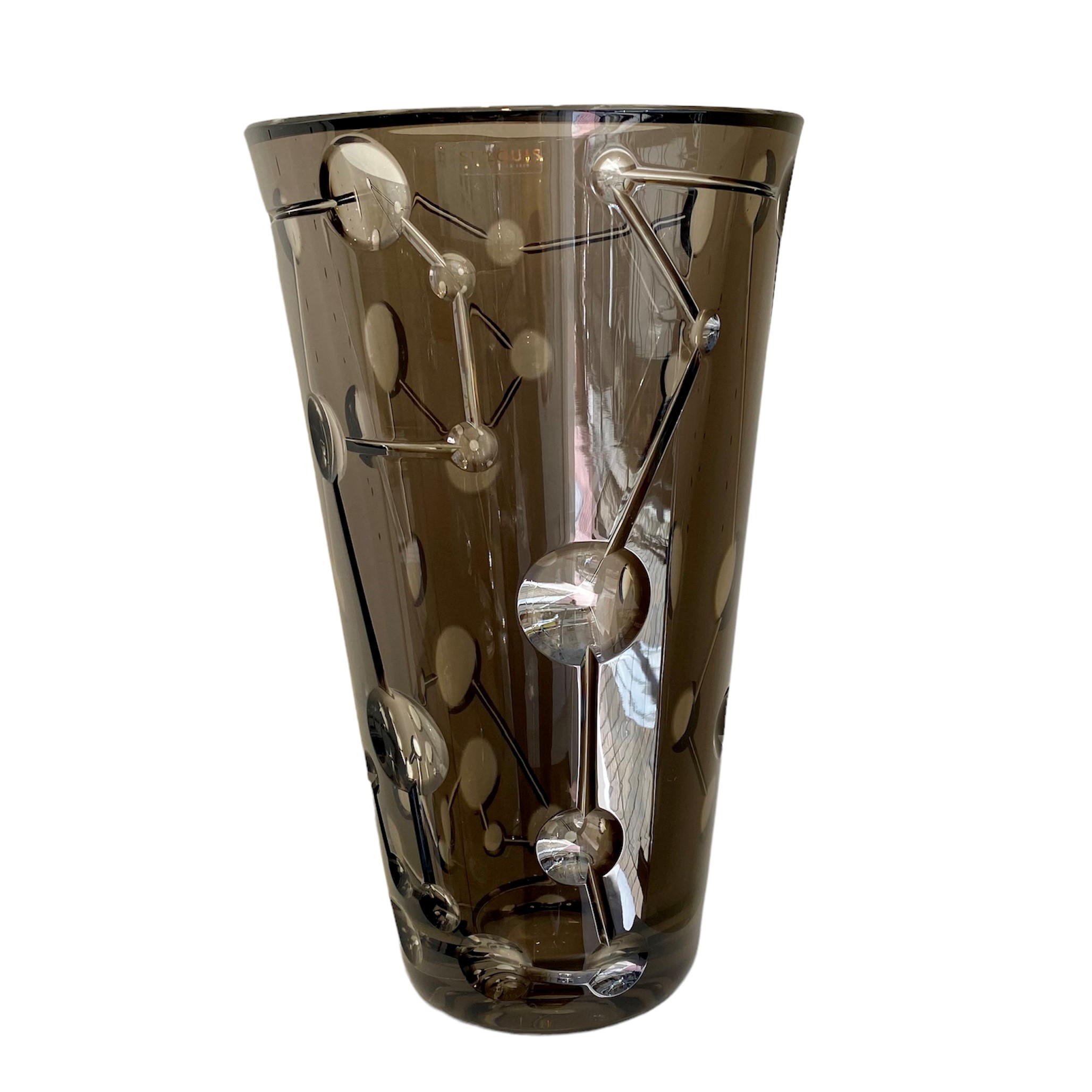 COMETE Large Crystal Vase - Grey - Christhellas